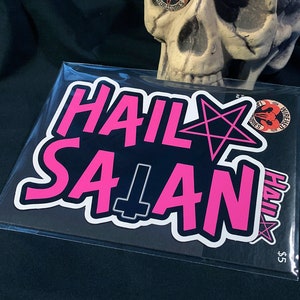 HAIL SATAN Vinyl Sticker 6 Long All Weather, Laminated Decal - Etsy