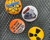 Atomic Fallout Buttons Small Pack of Four. Radiation Danger | Etsy