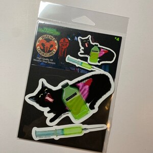Re-animator Cat With Reagent Stickers! H.P. Lovecraft Inspired Horror ...