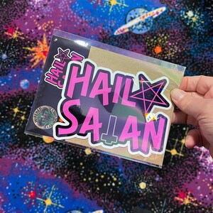 HAIL SATAN Vinyl Sticker! Large 6" Long All Weather, Laminated Decal ...