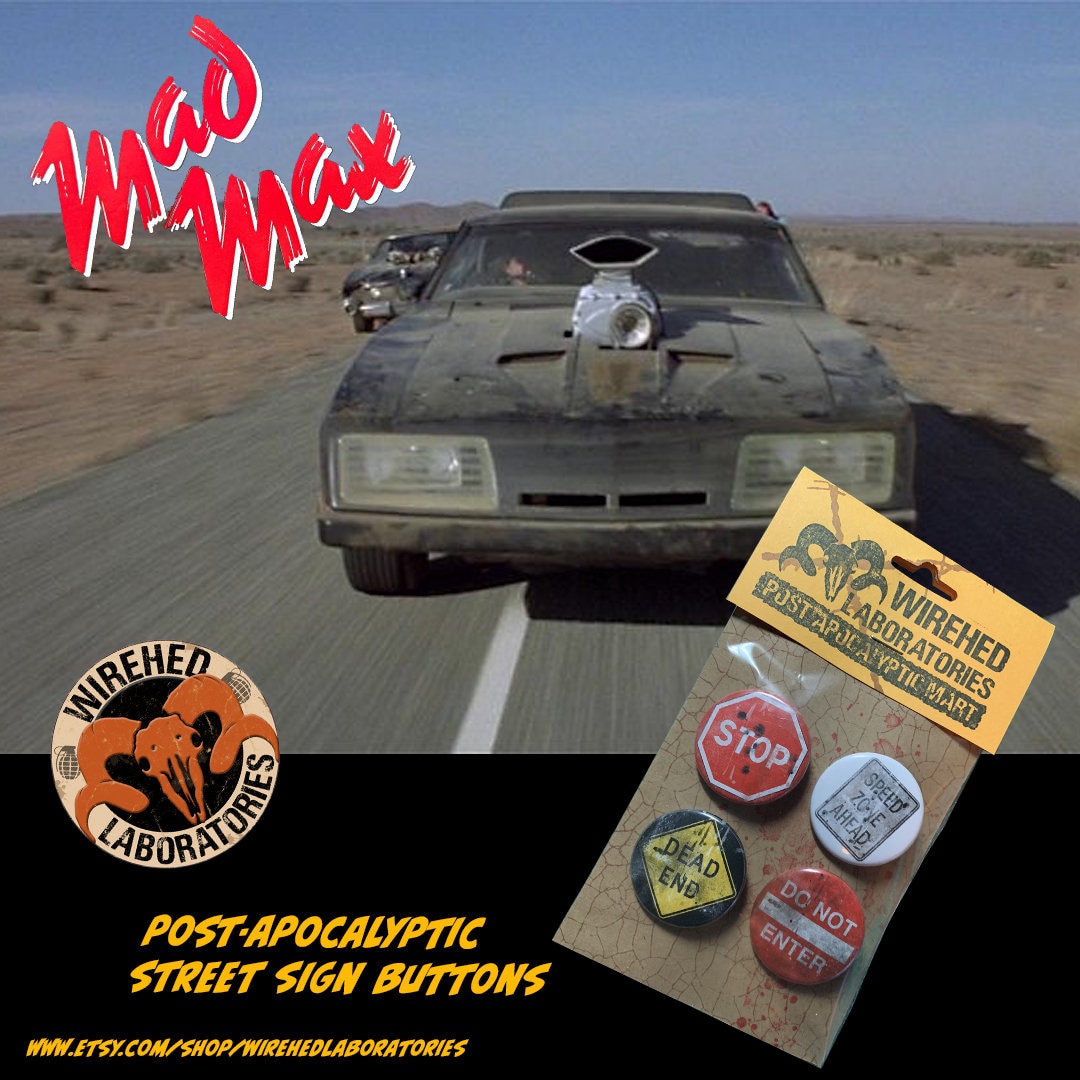 Post Apocalypse Street Signs 1.5 Button Set Mad Max | Etsy