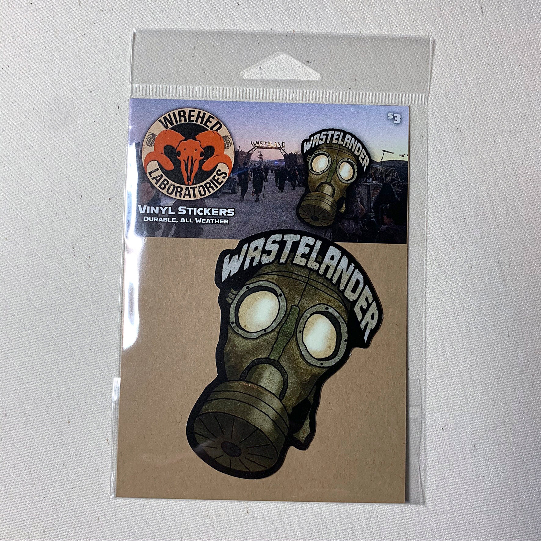 WASTELANDER Vinyl Sticker! All Weather Post Apocalypse Gas Mask Decal ...