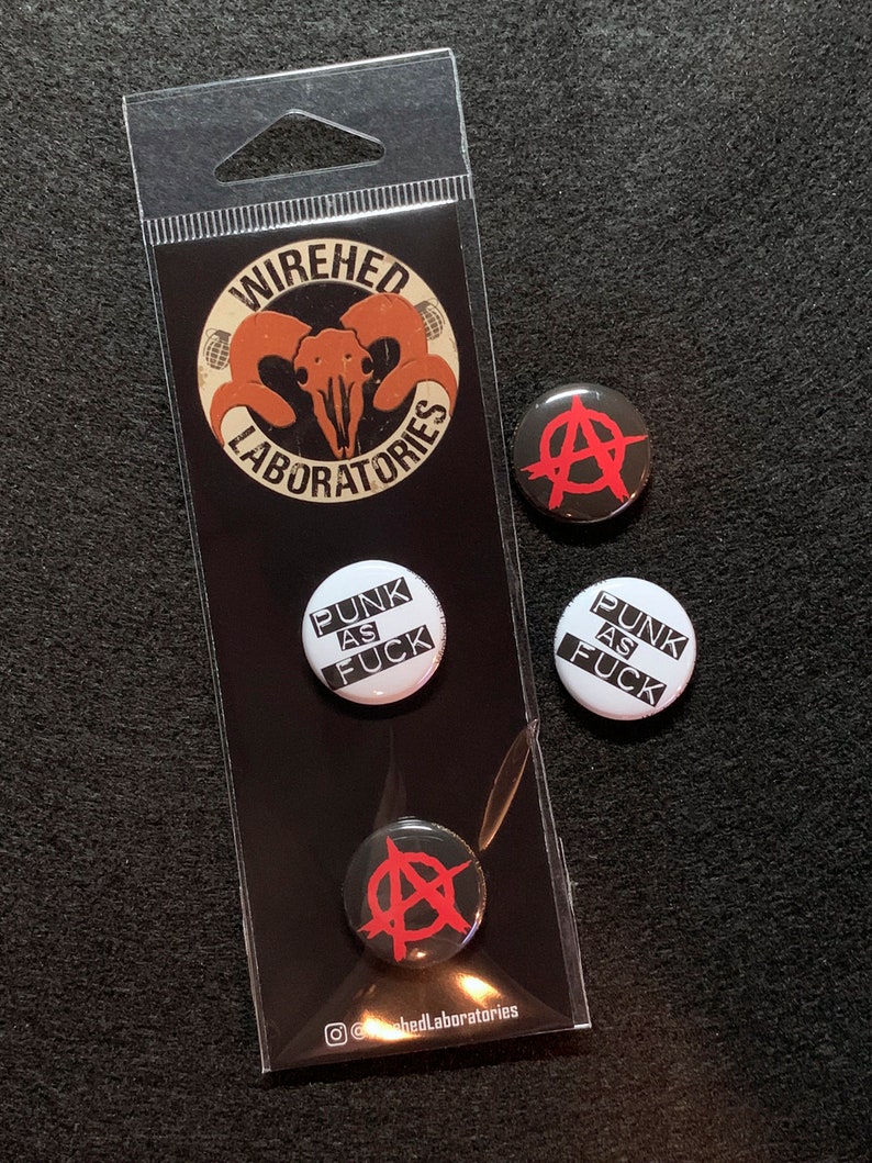 PUNK as FCK ANARCHY 1 Buttons Classic Pins for Your - Etsy