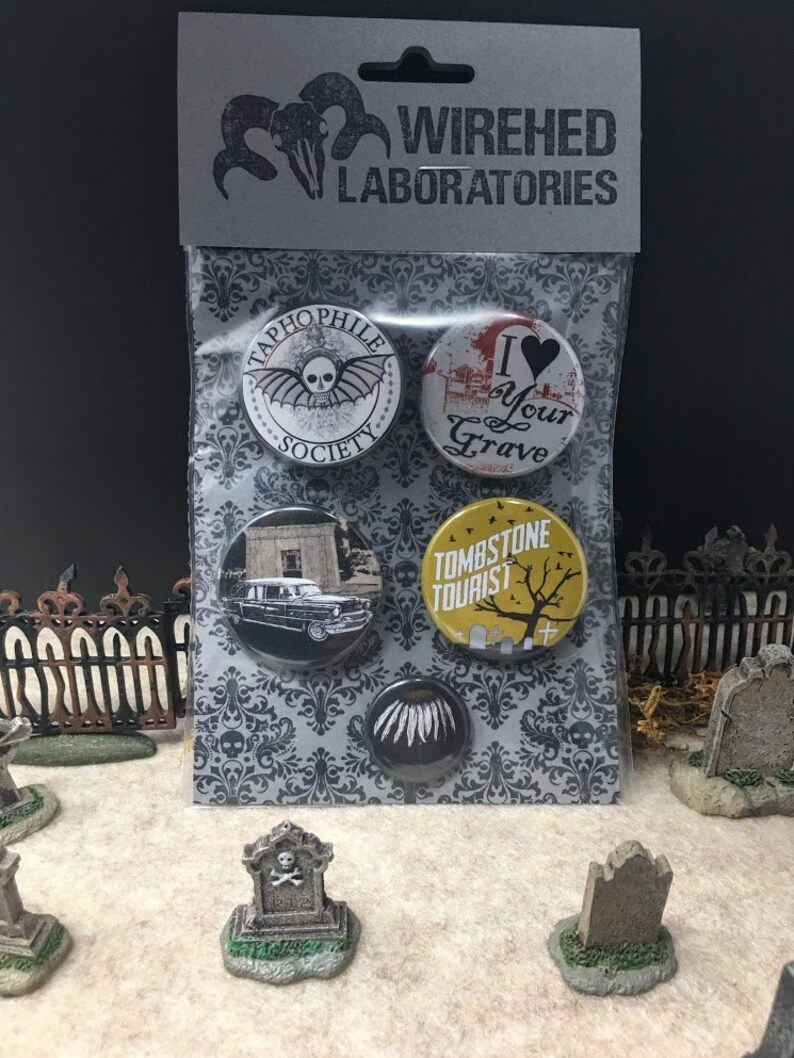 Cemetery Lover & Taphophile Button Set Perfect Goth | Etsy