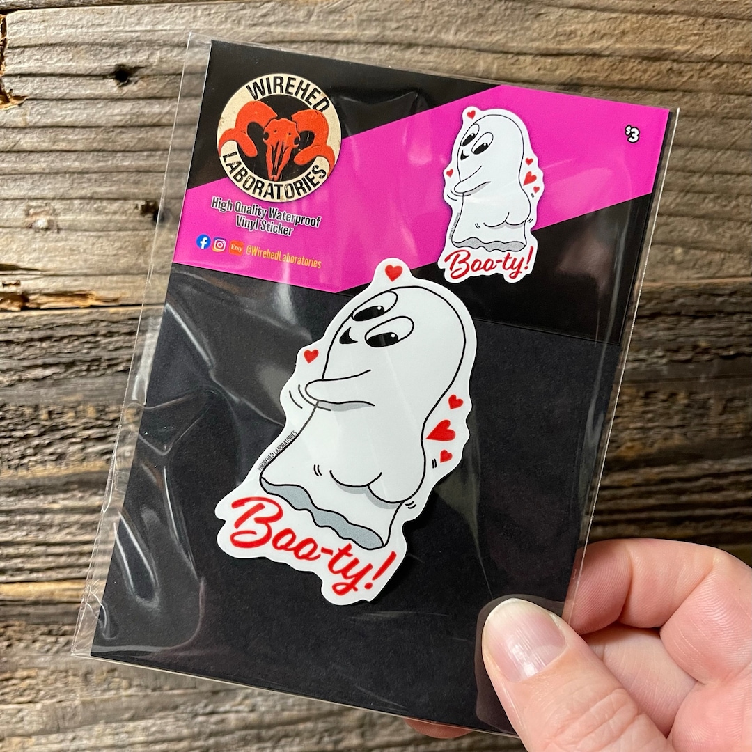 Booty Ghost Vinyl Sticker! Boo-ty! Spooky Cute Halloween Ghost Butt ...