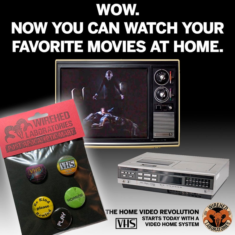 VHS Button Set Retro 80s Horror 1 Pin Gift Pack | Etsy