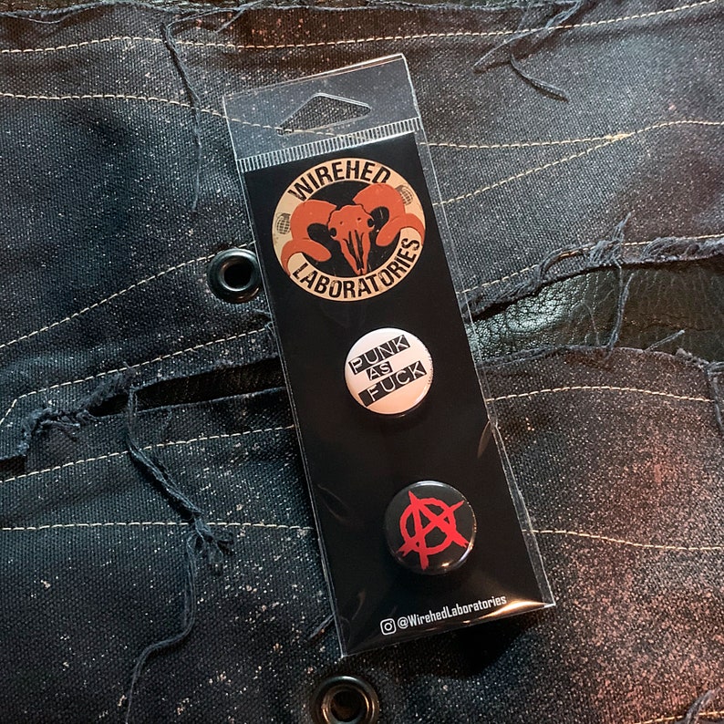 PUNK as FCK ANARCHY 1 Buttons Classic Pins for Your - Etsy