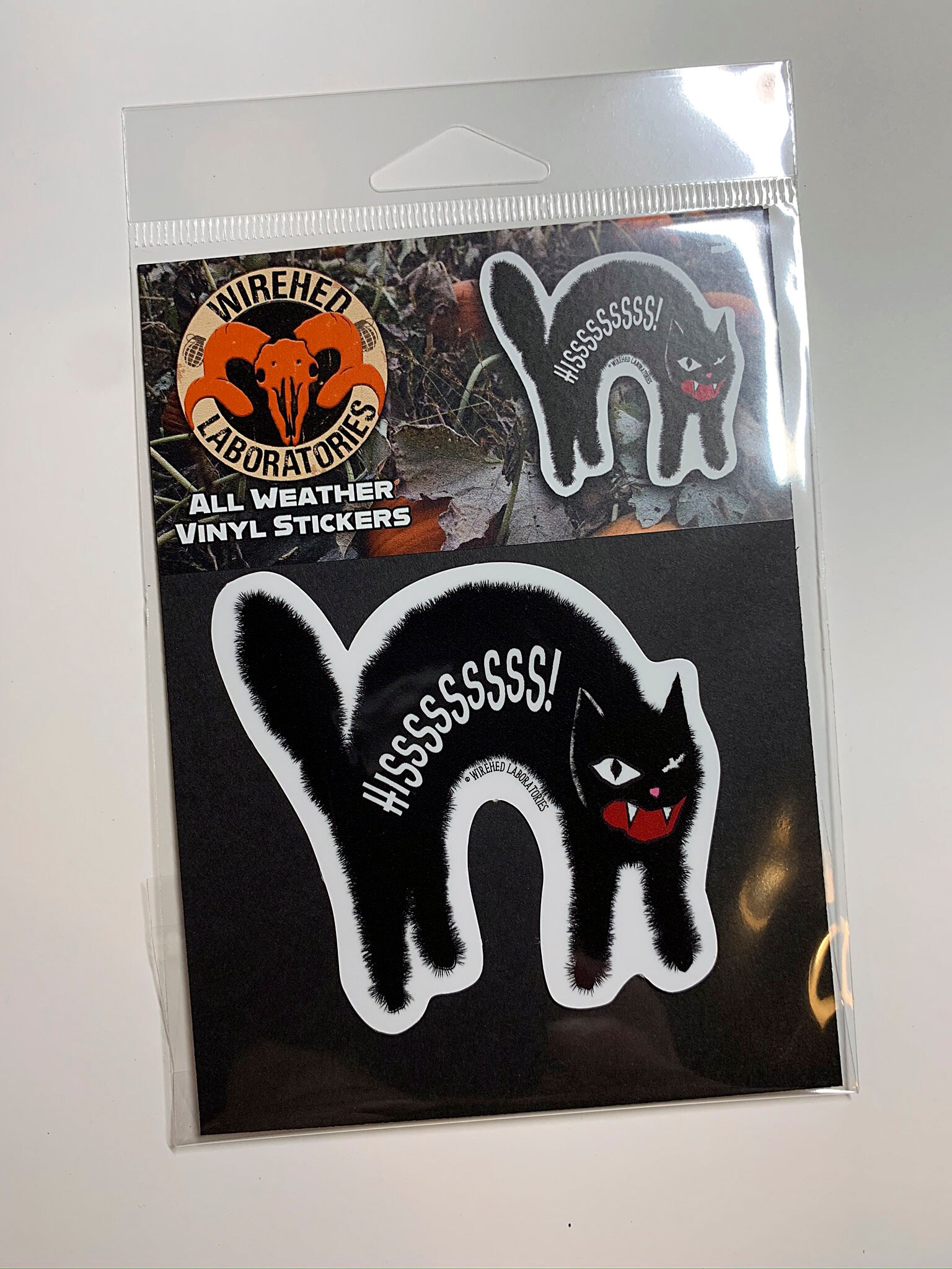 Hissing Black Cat Sticker! Spooked Goth Cat! 3" All Weather, Vinyl ...