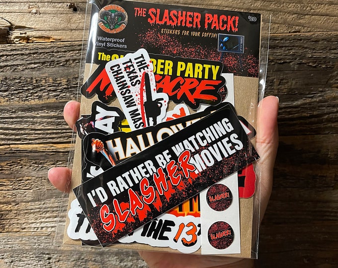 Slasher Classics Horror Movie Logos 12 Sticker Pack! "i'd Rather Be ...