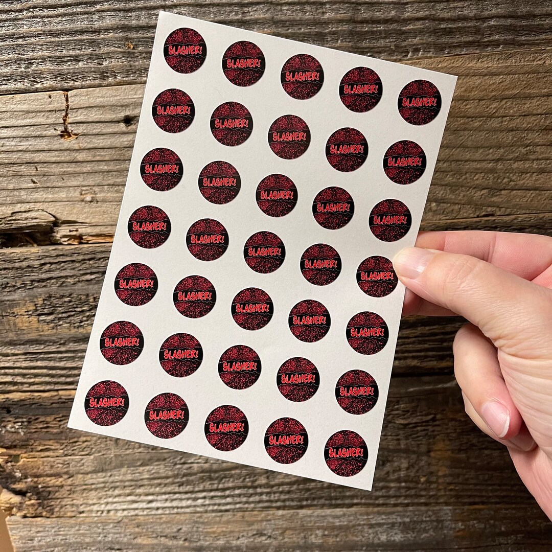 Slasher Section Sticker Sheet! 1 Sheet of Thirty-five (35) 3/4" Vinyl ...