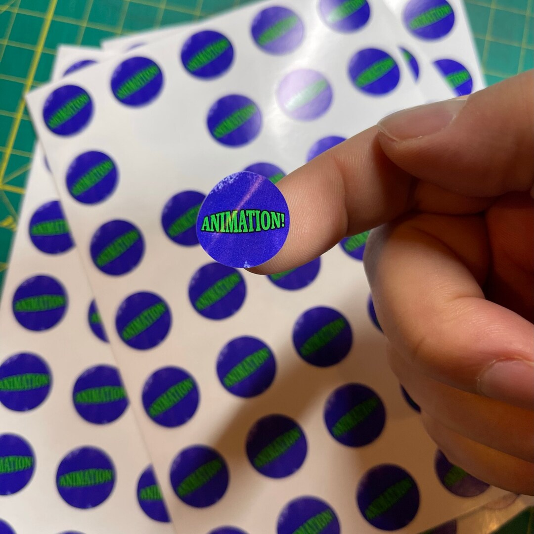 Animation Section Sticker Sheet! 1 Sheet of Thirty-five (35) 3/4" Vinyl ...