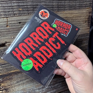 HORROR ADDICT Vinyl Sticker! Large 5.5" Laminated, Weather Proof Horror ...