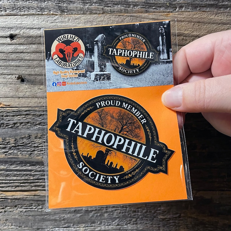 Taphophile Society Sticker | High Quality Vinyl, Laminated 4" All ...