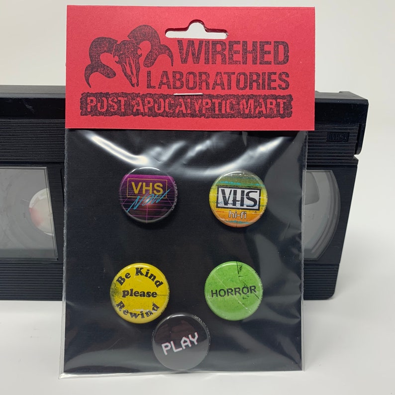 VHS Button Set Retro 80s Horror 1 Pin Gift Pack | Etsy