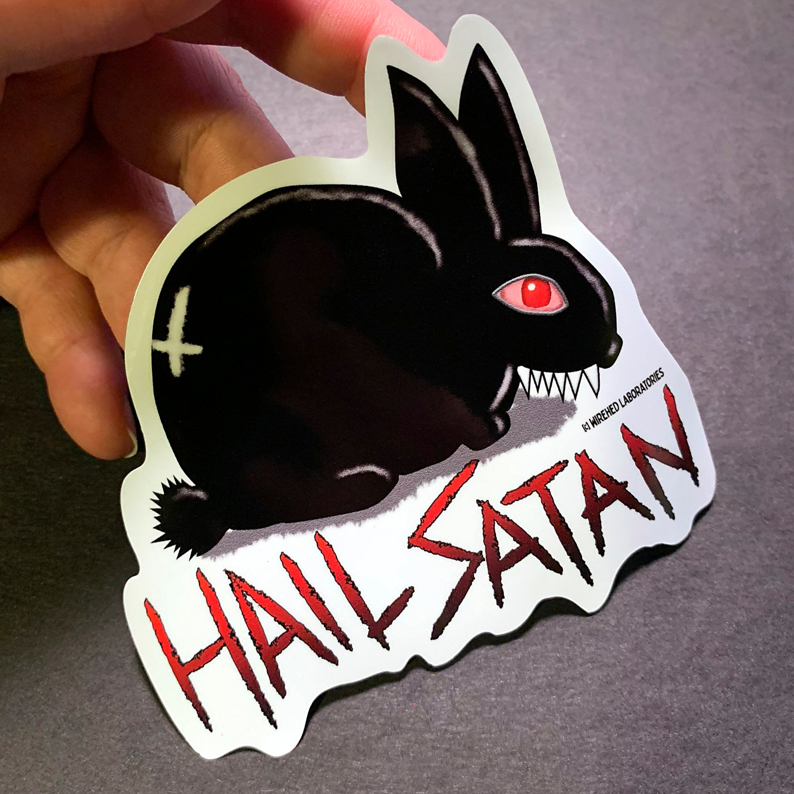 HAIL SATAN Bunny Vinyl Sticker 4.5 All Weather - Etsy