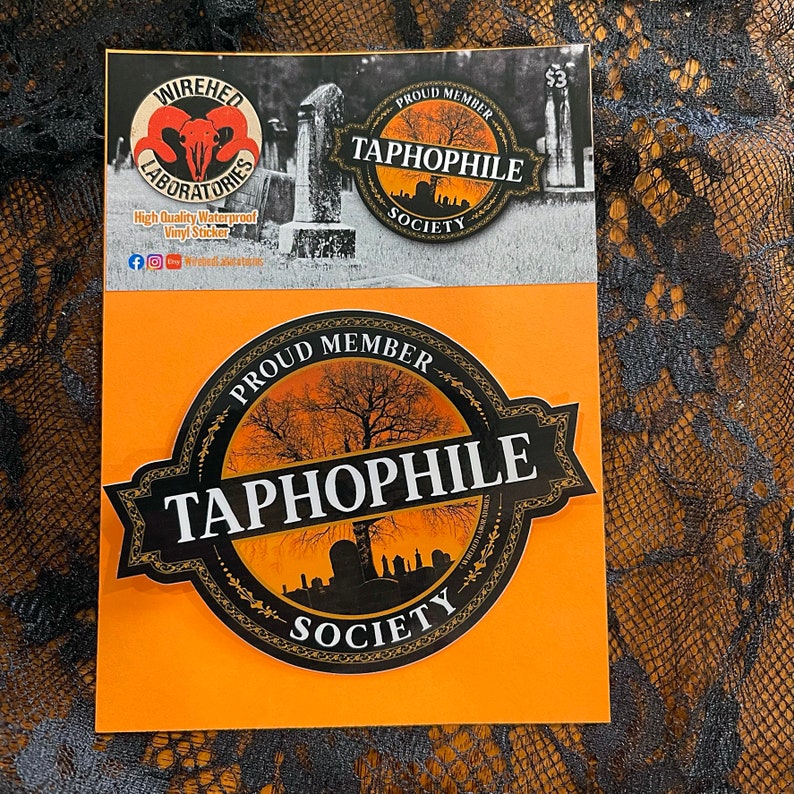 Taphophile Society Sticker High Quality Vinyl Laminated - Etsy