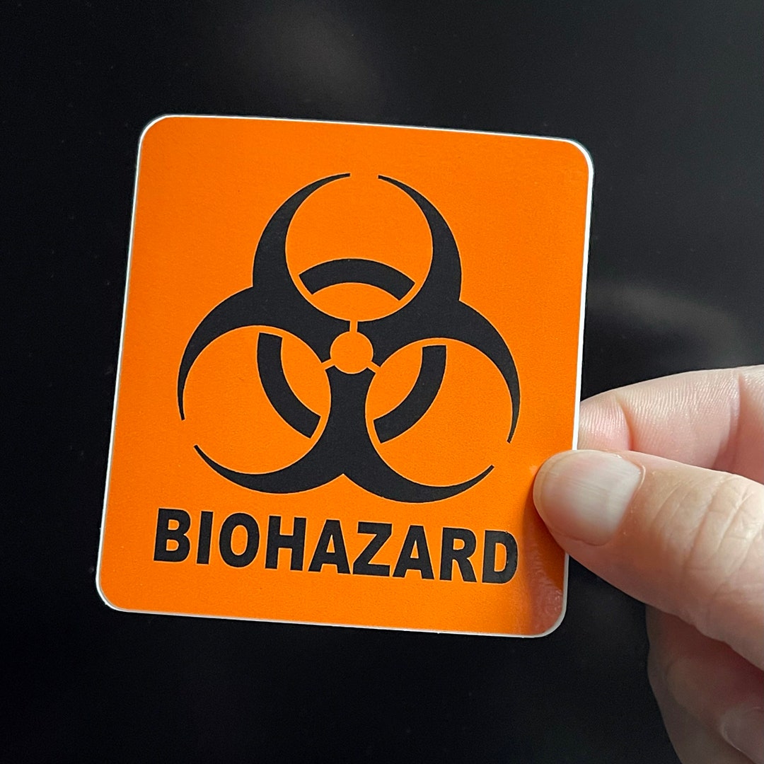 Biohazard Vinyl Sticker! Waterproof Orange Hazard Symbol Decal! Highest ...