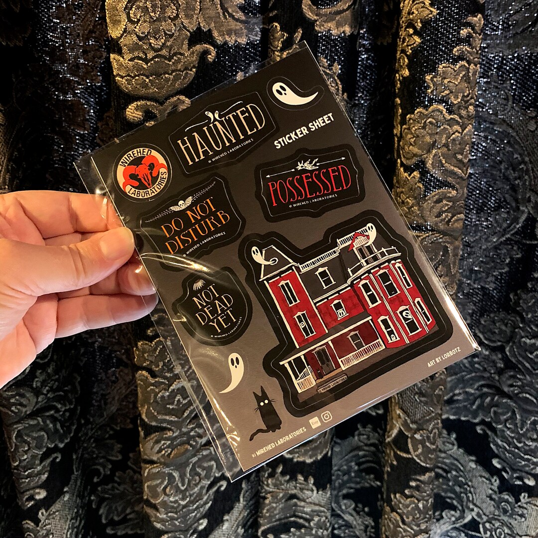 Haunted House Vinyl Sticker Sheet! 9 Spooky, Waterproof 5x7" Ghostly ...