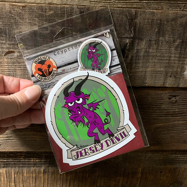 The JERSEY DEVIL Cryptid Vinyl Sticker 4 Weatherproof | Etsy