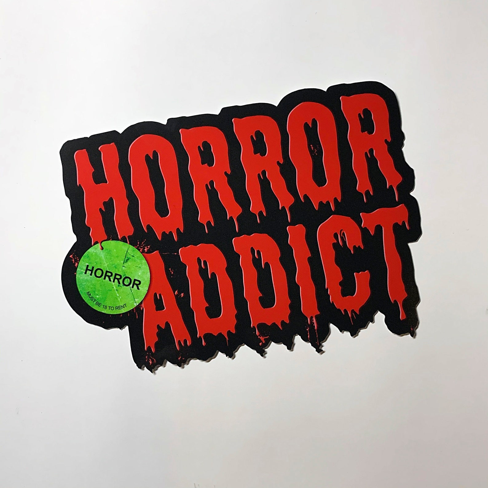HORROR ADDICT Vinyl Sticker Large 5.5 Laminated | Etsy