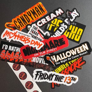 Slasher Classics Horror Movie Logos 12 Sticker Pack! "i'd Rather Be ...