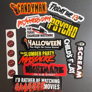 Slasher Classics Horror Movie Logos 12 Sticker Pack! "i'd Rather Be ...