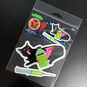 Re-animator Cat With Reagent Stickers! H.P. Lovecraft Inspired Horror ...