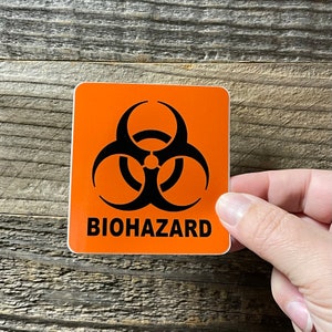 Biohazard Vinyl Sticker! Waterproof Orange Hazard Symbol Decal! Highest ...