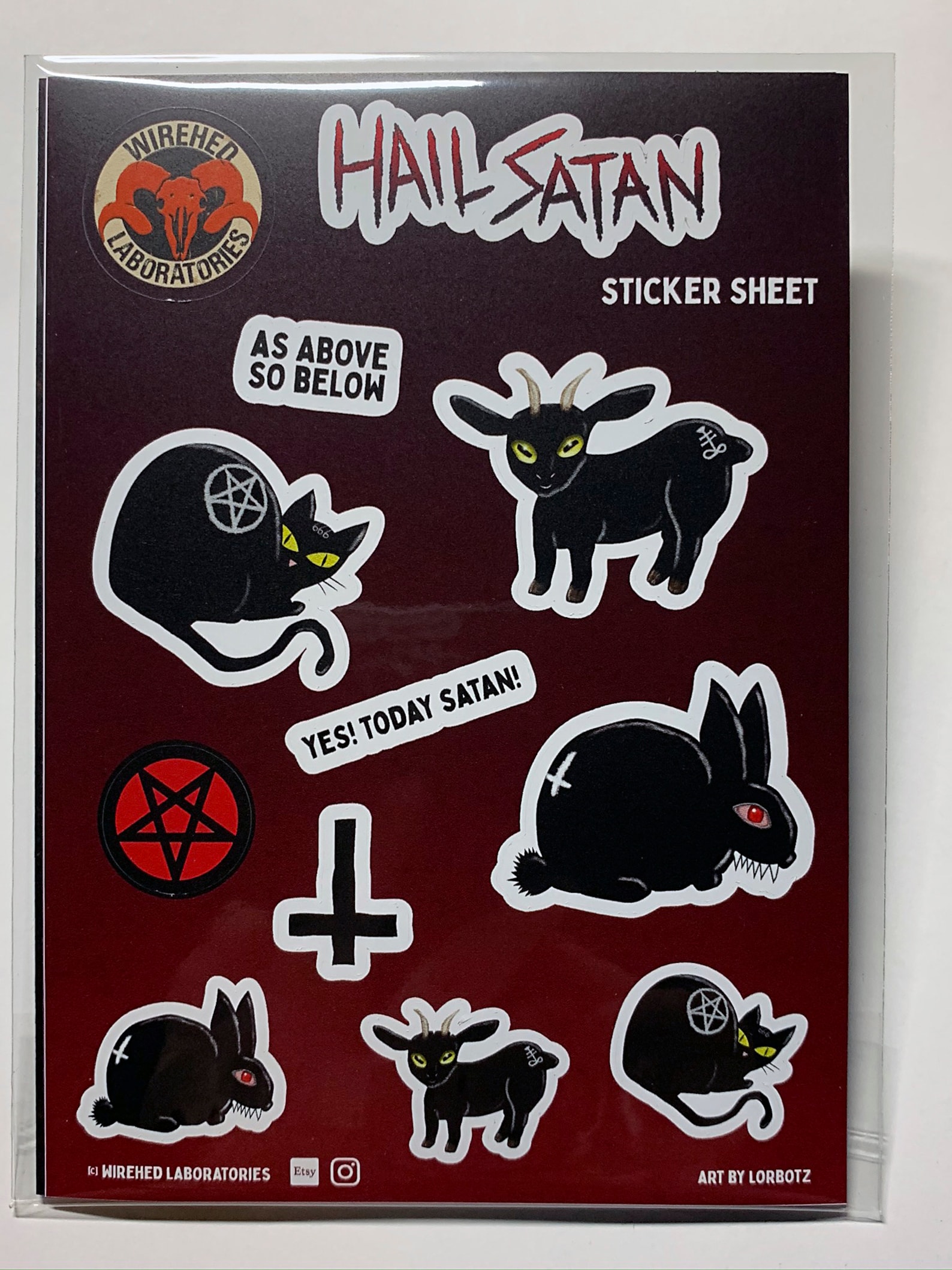 Hail Satan Vinyl Sticker Sheet Waterproof 5x7 Cat - Etsy Canada