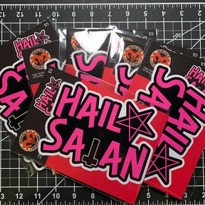 HAIL SATAN Vinyl Sticker 6 Long All Weather, Laminated Decal - Etsy