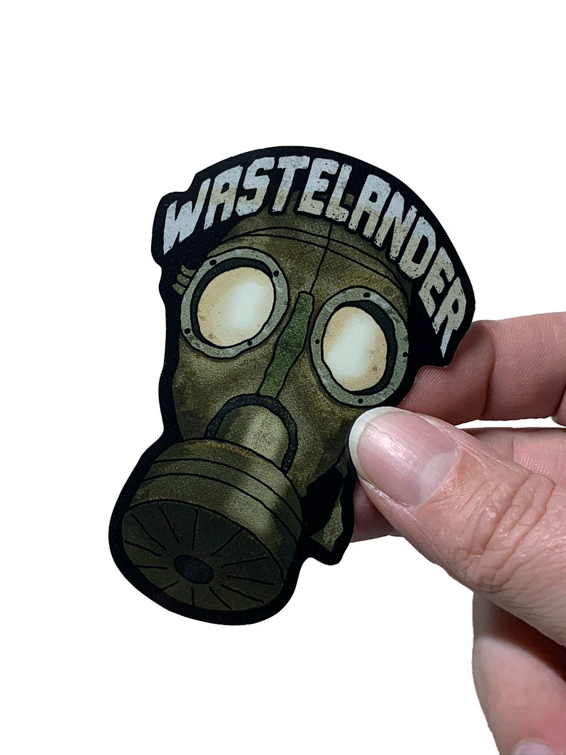 WASTELANDER Vinyl Sticker! All Weather Post Apocalypse Gas Mask Decal ...