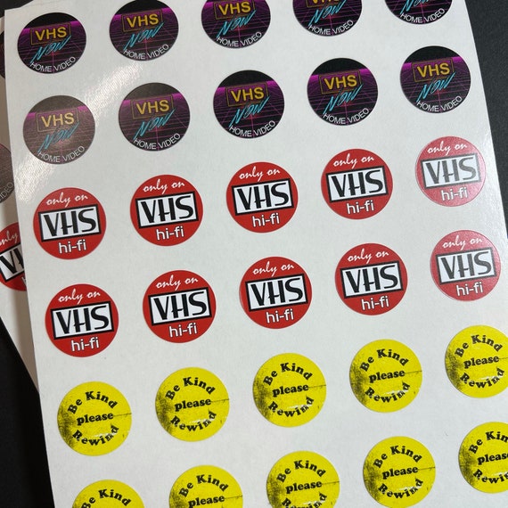 VHS Sticker Sheet 1 sheet of Thirty-five 35 3/4 vinyl | Etsy