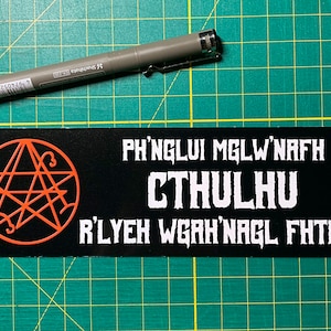 Cthulhu Bumper Sticker! Laminated Vinyl All Weather 8" H. P. Lovecraft ...