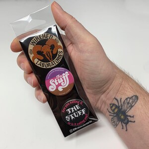 The Stuff Horror Movie Logo Buttons. 1.5" 80s Retro Cult Film Classic ...