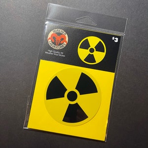 Radiation Warning Vinyl Sticker! Waterproof Yellow Trefoil Hazard ...