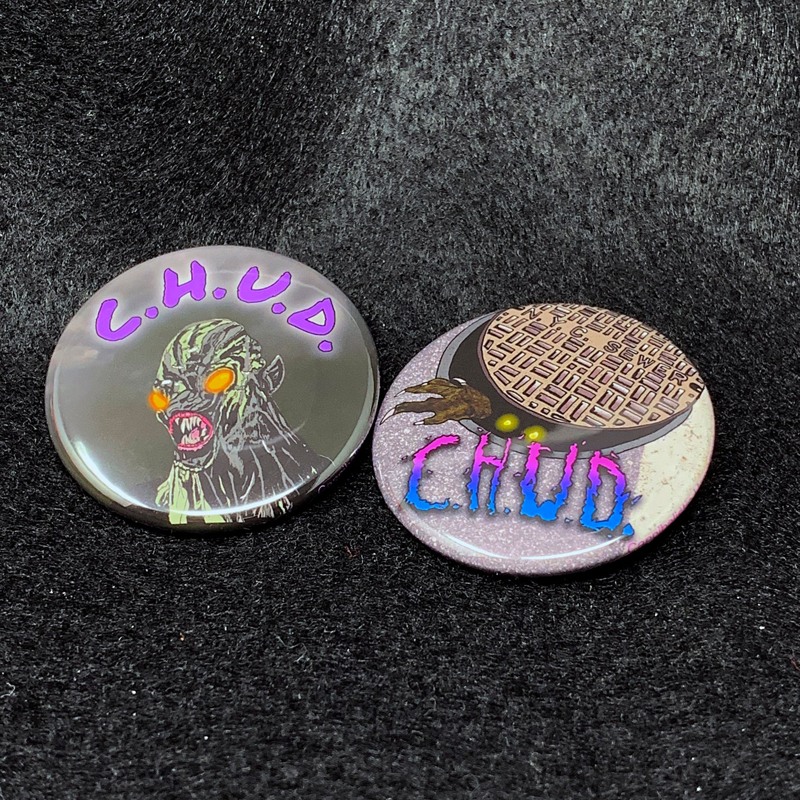 C.H.U.D. Horror Movie Buttons TWO 1.5 CHUD Pins. Cult | Etsy