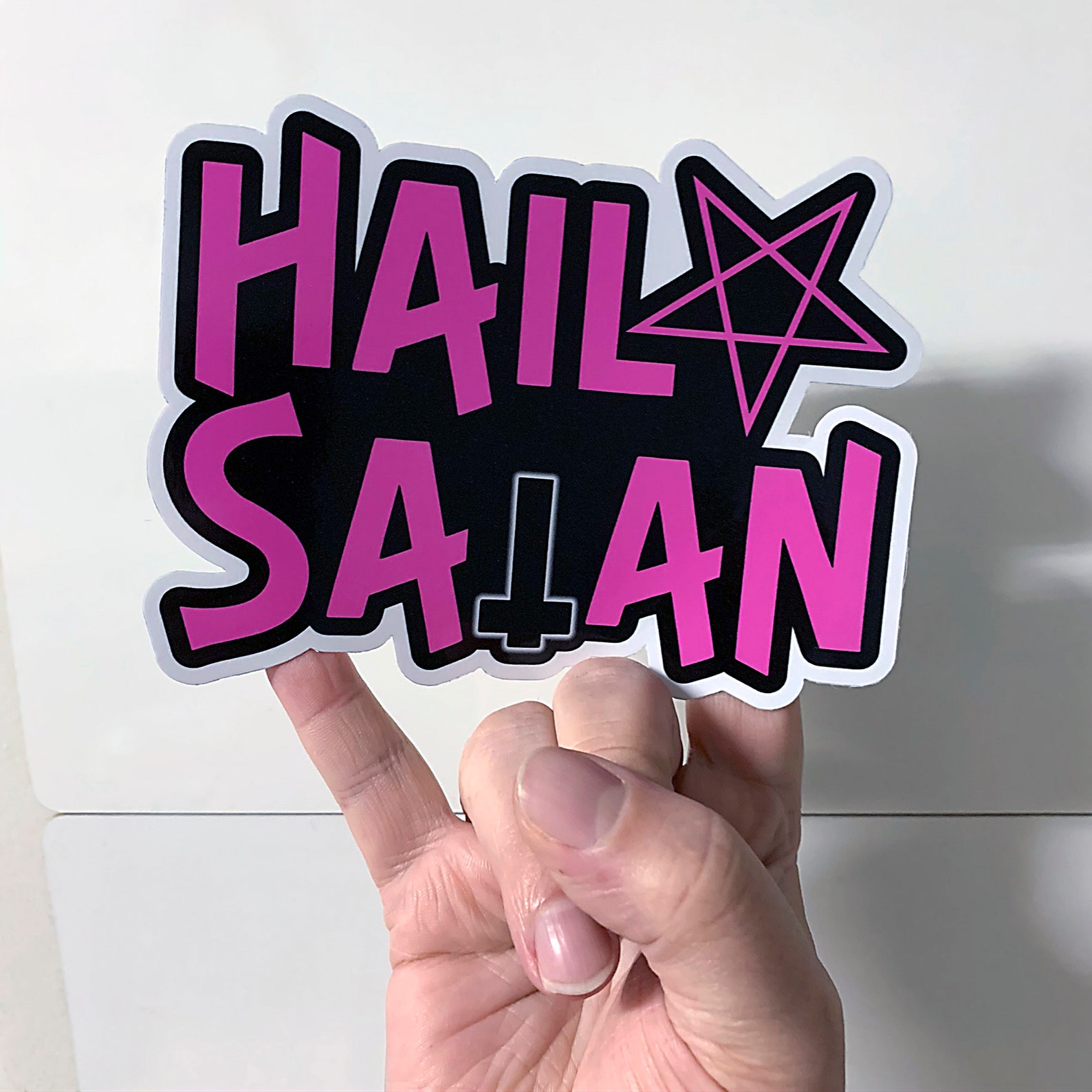 HAIL SATAN Vinyl Sticker 6 Long All Weather Laminated | Etsy
