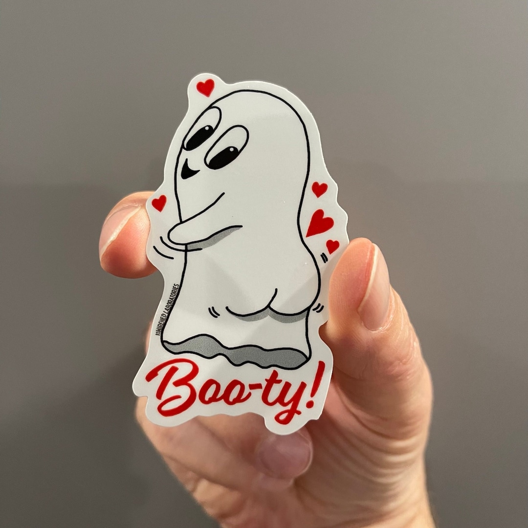 Booty Ghost Vinyl Sticker Boo-ty Spooky Cute Ghost Butt - Etsy