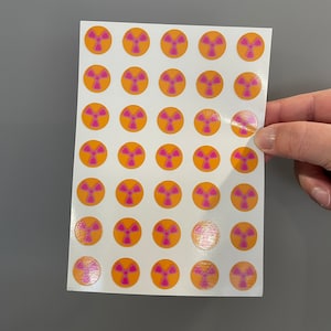 Radiation Warning Symbol (trefoil) Sticker Sheet! 1 Sheet of Thirty ...