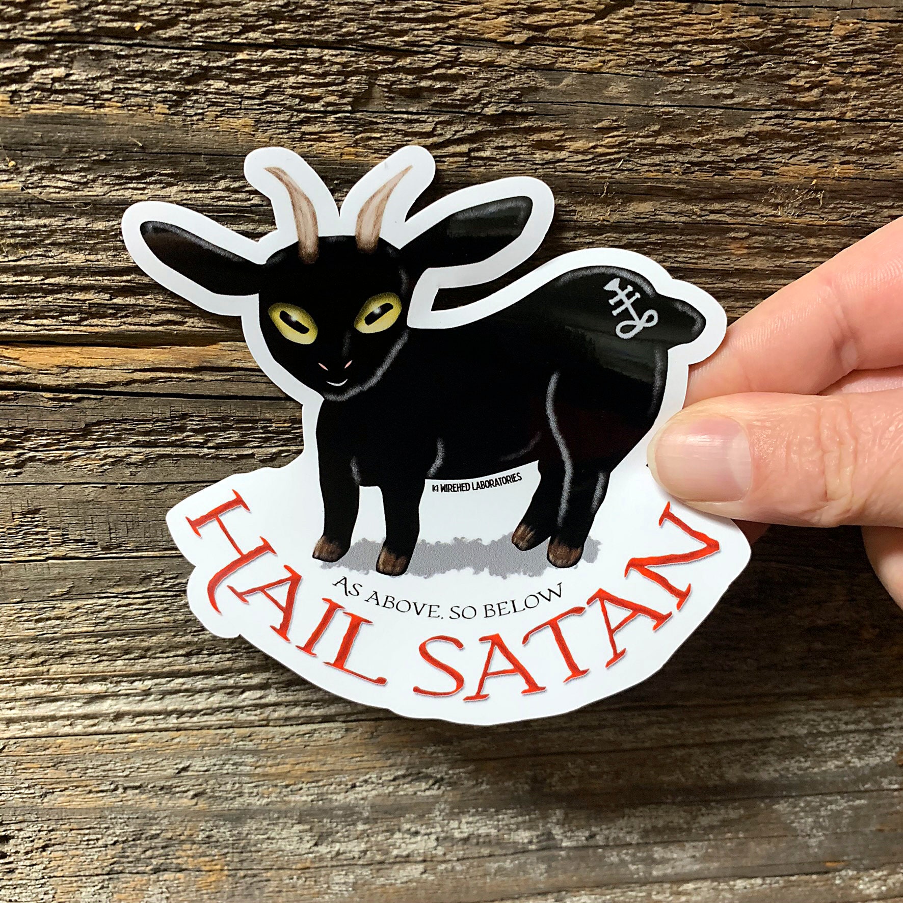 HAIL SATAN Goat Vinyl Sticker 4.5 All Weather | Etsy