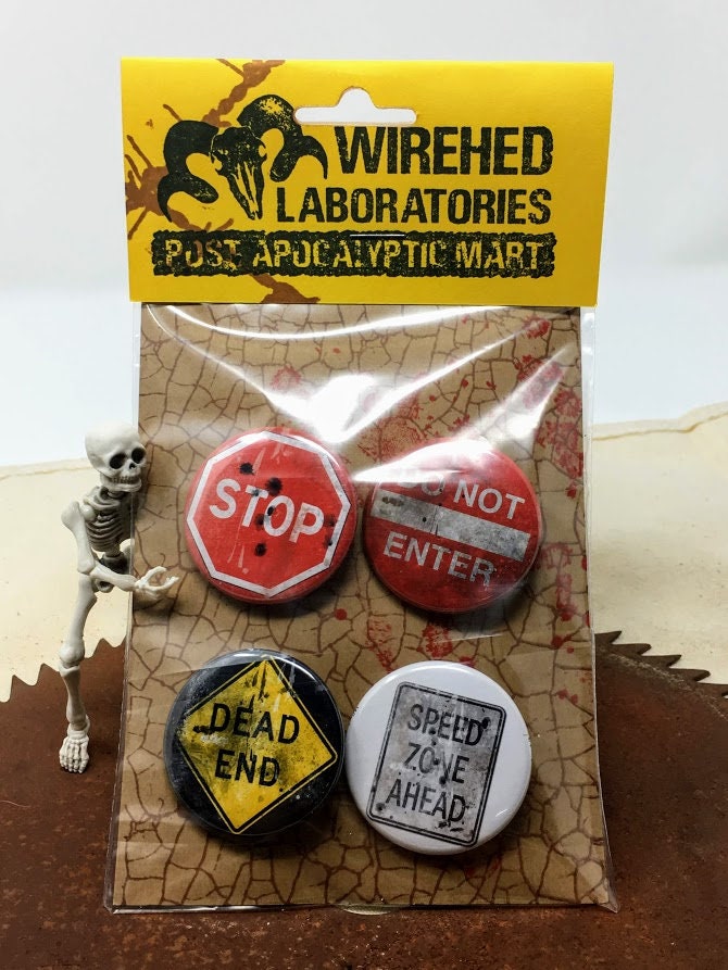 Post Apocalypse Street Signs 1.5 Button Set Mad Max | Etsy