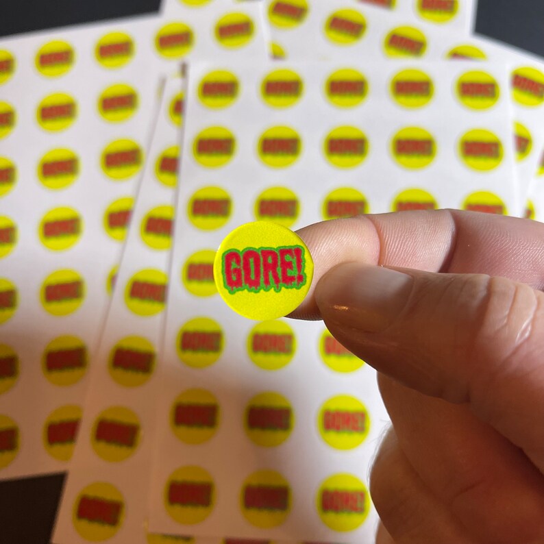 GORE! Section Sticker Sheet! 1 Sheet of Thirty-five (35) 3/4" Vinyl ...