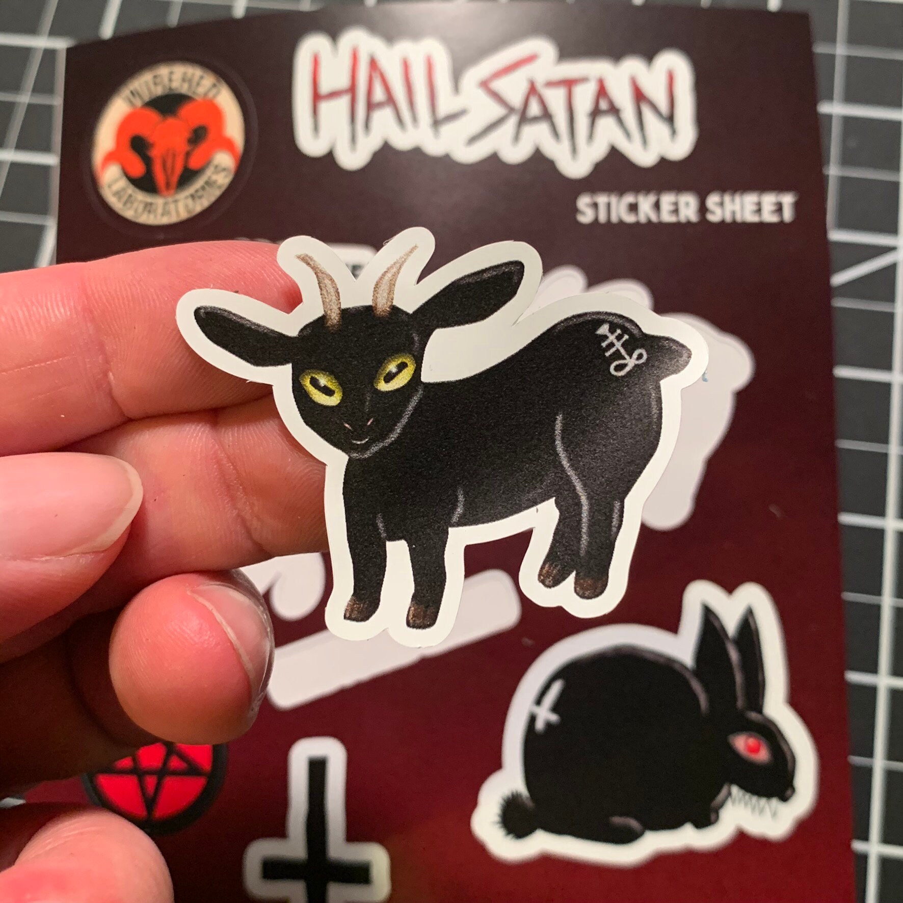 Hail Satan Vinyl Sticker Sheet Waterproof 5x7 Cat - Etsy Canada
