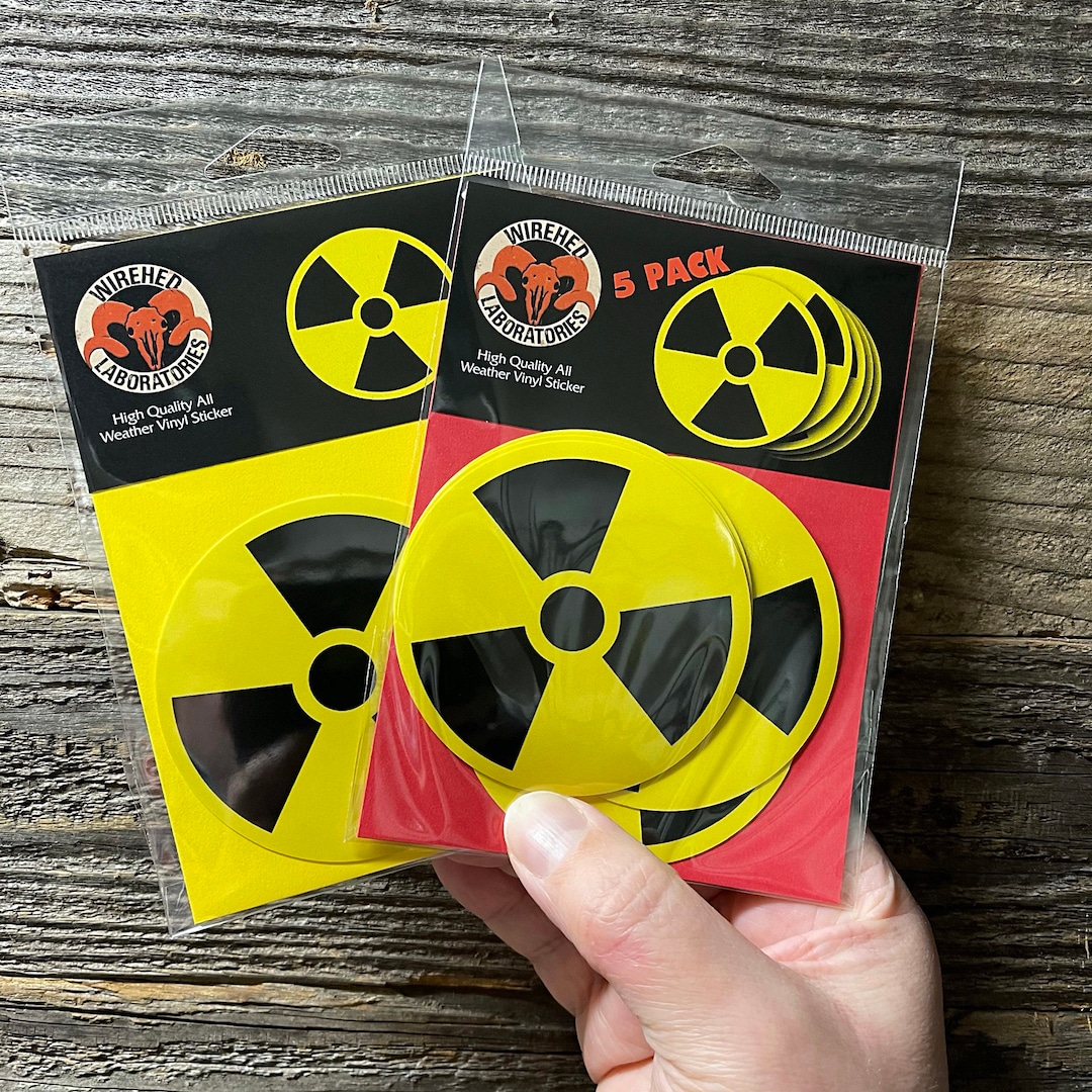 Radiation Warning Vinyl Sticker! Waterproof Yellow Trefoil Hazard ...