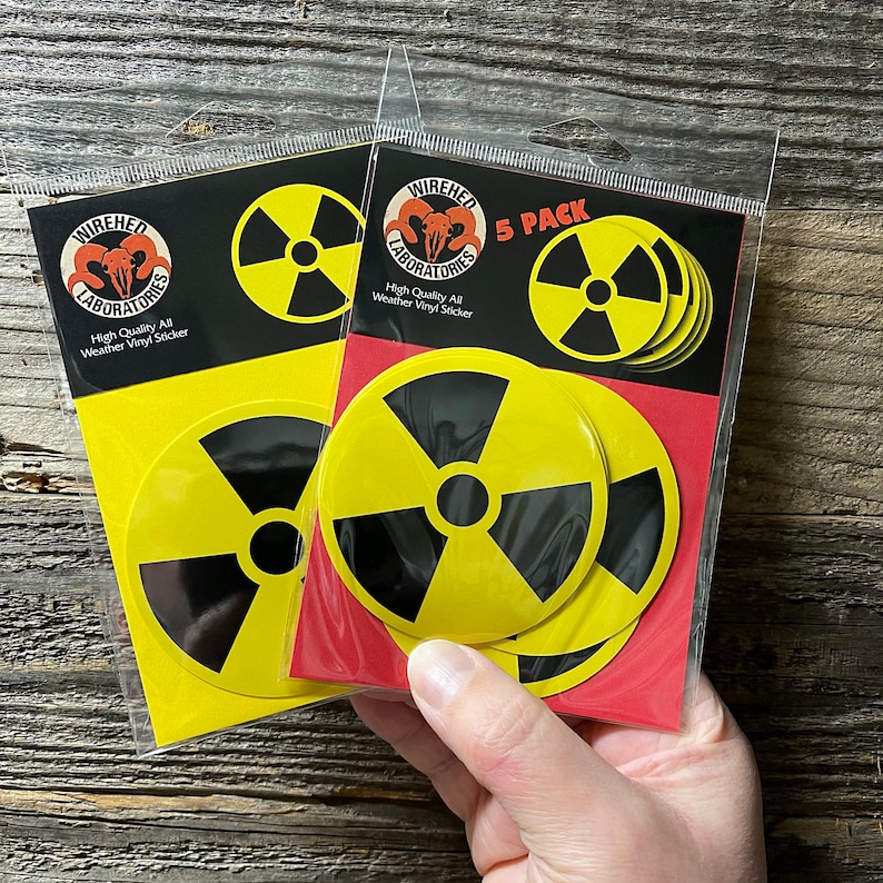 Radiation Warning Vinyl Sticker! Waterproof Yellow Trefoil Hazard ...
