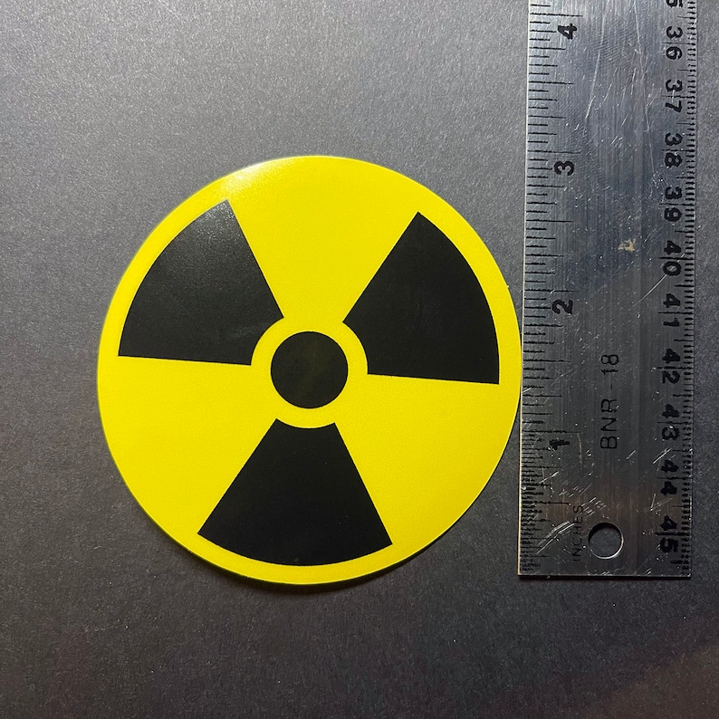 Radiation Warning Vinyl Sticker Waterproof Yellow Trefoil | Etsy