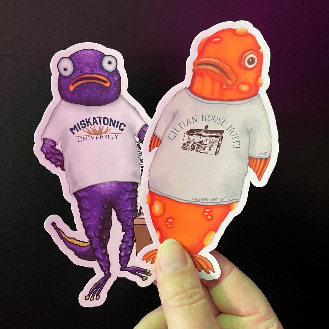 Lovecraftian Fish People Sticker Set! TWO Vinyl Decals, 100% Waterproof ...