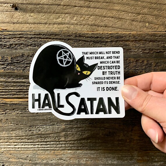 HAIL SATAN Cat Vinyl Sticker 4.5 All Weather Laminated - Etsy