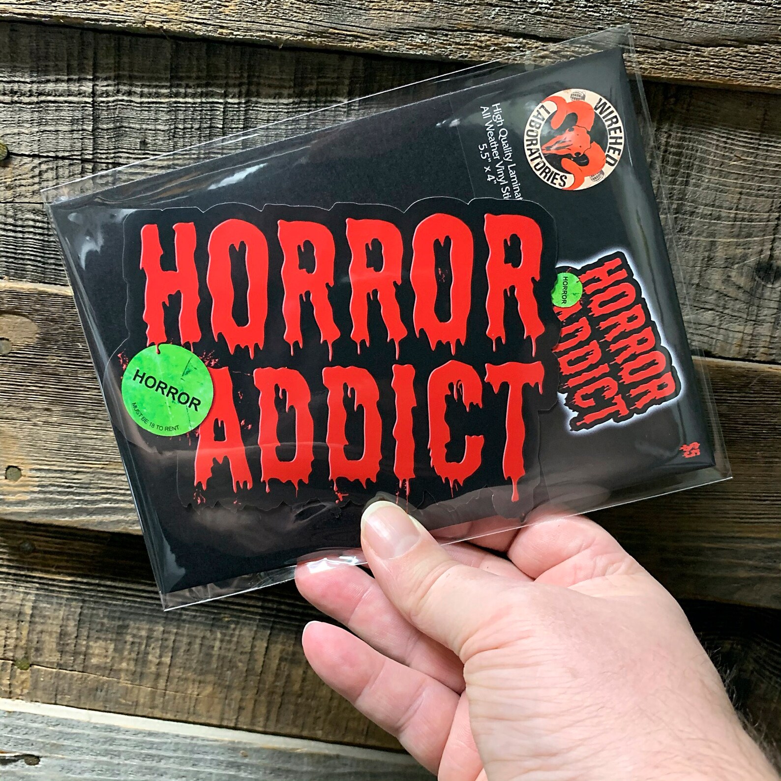 HORROR ADDICT Vinyl Sticker Large 5.5 Laminated | Etsy