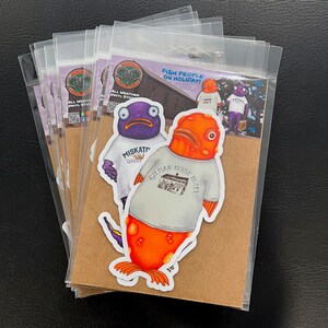Lovecraftian Fish People Sticker Set! TWO Vinyl Decals, 100% Waterproof ...